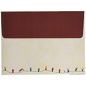 LANG Stringing Lights Boxed Christmas Cards, 18 Cards & 19 Envelopes, Full-Color Artwork Inside and Out, Fully Designed Envelopes, Linen-Embossed Paper Stock (1004833)