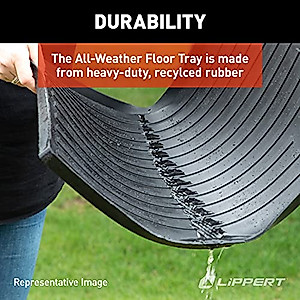 Lippert 801380 Solid Step Entry All-Weather Floor Tray for 5th Wheel RVs, Travel Trailers and Motorhomes, Black