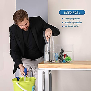 VIVOSUN Aquarium Gravel Cleaner Siphon Fish Tank Vacuum Cleaner with Fishing Net Long Nozzle Water Flow Controller - BPA Free