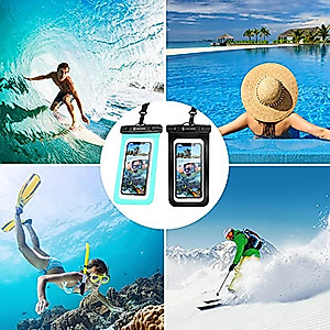 𝐒𝐲𝐧𝐜𝐰𝐢𝐫𝐞 Waterproof Phone Pouch [2-Pack] - Universal IPX8 Waterproof Phone Case Dry Bag with Lanyard for iPhone 14/13/12/11 Pro XS MAX XR X 8 7 6 Samsung S22 S20 and More Up to 7 Inches