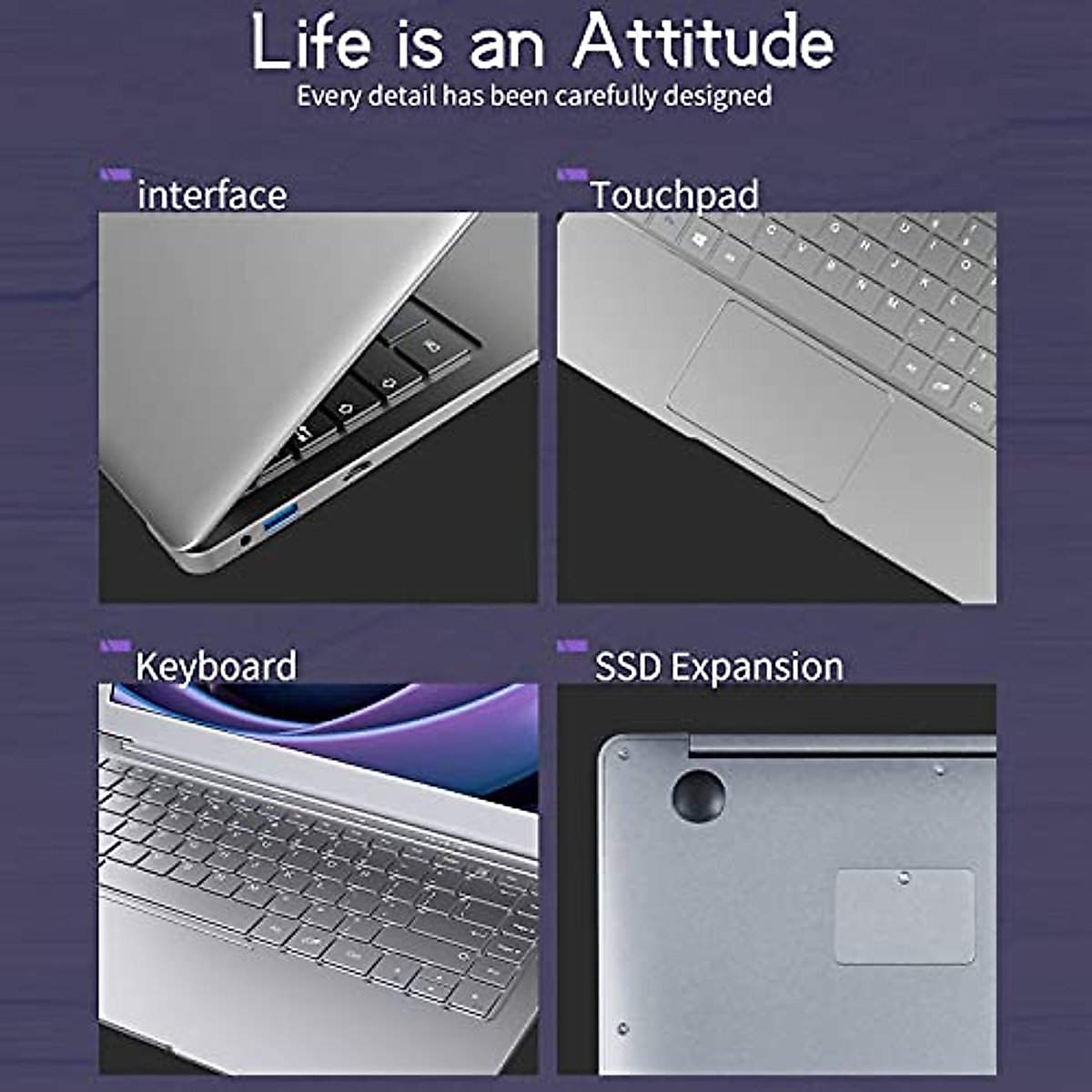 Dpofirs EZbook X3 Jumper Tech Notebook Computer Laptop, 4GB DDR3+ 64GB eMMC, for Dual‑core Processor, 13.3in 1080P IPS Screen 178° Wide Angle(110-240V)