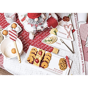 Mud Pie Circa Tree Triple Server Set, White, 15.75" x 11.5"