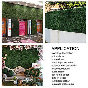 ULAND Artificial Grass Wall Panels, 12pcs 20"x20" Boxwood Hedges Mats, Greenery Backdrop Garden Privacy Screen Fence