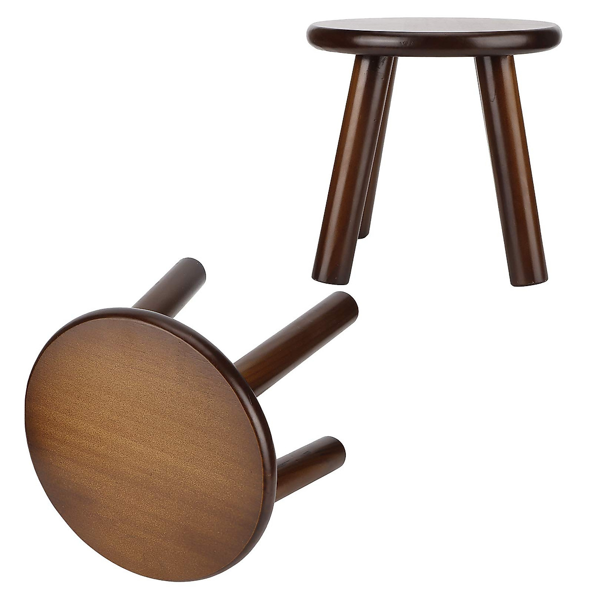 9 Inch Kids Solid Hard Wood Cute Chair,Pine Step Stool Kids Stool, Crafted Hand Painted Wood with Assembled Four Legged Stool, for Kids(Round Walnut), Pine Step Stool Kids Stool, 9 Inch Kids Sol