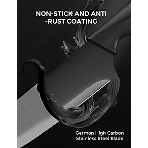 syvio Kitchen Utility Knife, 8 Inch Pro Kitchen Knife, High Carbon Stainless Steel Chef's Knives with Ergonomic Handle, Black