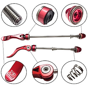 Gold Stainless Steel Bicycle Wheel Skewer Road Bike MTB Quick Release Axle Bolt 1Pair