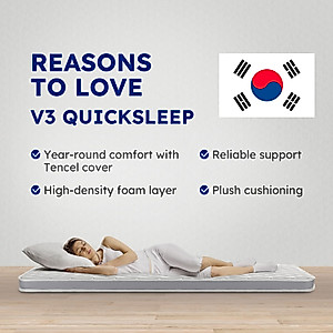 QUICKSLEEP V3 Z Cube Mattress Topper, Dorm Topper, Premium 4 Inch Mattress Topper in A Box Mattress Two-Sided Mattress Plush Top Firm Bottom Edge Support Euro Top Memory Foam High Density Foam (Queen)