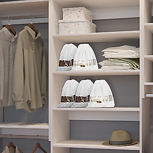 Ibnotuiy 10Pcs Non-Woven Fabric Dustproof Drawstring Bag Handbag Storage Organizer Dust Cover Large (Large, Black)