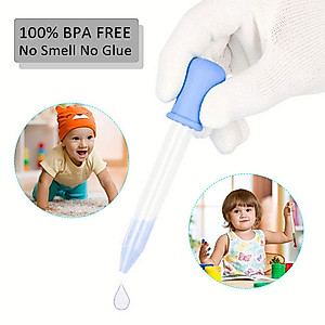 HiMo 10 Pack Liquid Pipettes Droppers Silicone 5ml Clear Medicine Eye Dropper for Kids with Bulb Tip & Clean Brush for Candy Mold, Gummy Bear, Gelatin Maker, Oil Science, Crafts Projects (10 Colors)
