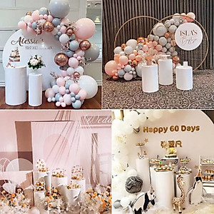 3Pcs Cylinder Pedestal Stands，for Parties Pedestal Display Plinth Pillars Dessert Table for Wedding Ceremony Birthday Party Art Decor 23.6''(L),21.6''(M),19.6''(S)