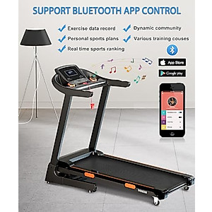 Treadmills for Home, Foldable Treadmill with Incline Automatic 15%, 3.5HP Portable Folding Jogging Running Machine for Home Office Gym, 265Lbs Capacity, Wide Running Belt, APP and Bluetooth