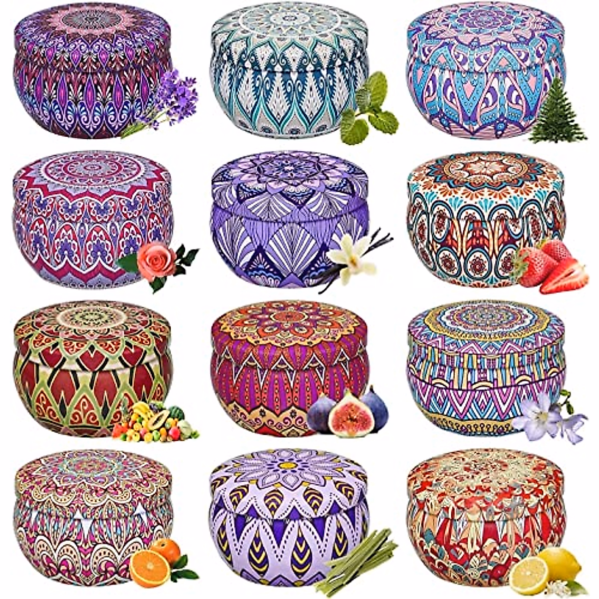 Scented Candles Gift Set for Women, Natural Soy Wax 2.5 Oz with Essential Oils for Stress Relief, Home Aromatherapy Candles, Perfect for Mother's Day, Christmas, Valentine's Day Gifts