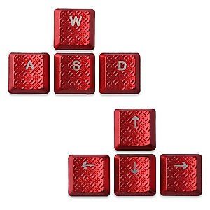 Texture Tactility Backlit Keycaps Replacement Suitable for Logitech G813/G815/G913/G915 TKL RGB Mechanical Gaming Keyboard (WASD+Arrow Keys) (Red)