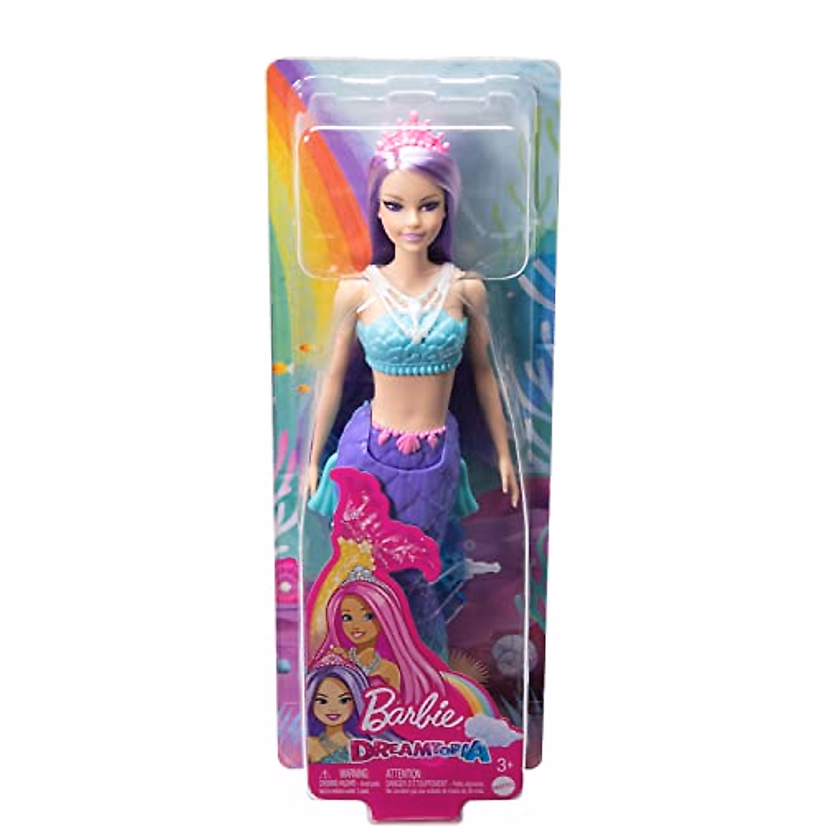Barbie Dreamtopia Mermaid Doll with Purple Hair, Blue & Purple Ombre Tail & Tiara Accessory