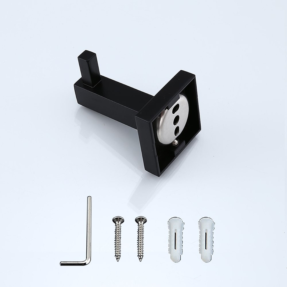 LJLink Single Black Hook Wall Clothes Hook Stainless Steel Heavy Duty Modern Bath Hook for Coat Robe Towel Hat Hanger Home Bathroom Kitchen Bedroom Hotel Toilet Garage, 1 Pack