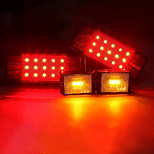 VINAUO Boat Trailer Lights, IP68 LED Trailer Light Kit with Trailer Wiring Harness Kit, 2 Amber Trailer Lights for Camper Truck RV Boat Snowmobile Over 80" Inches