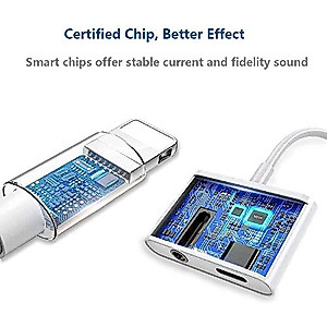 [Apple MFi Certified] Charger Headphones Adapter for iPhone,2 in 1 Belcompany Lightning to 3.5mm Jack Dongle Aux Audio & Charger Splitter Adapter Compatible with iPhone 12/11/XS/XR/X/8/7/iPad/iPod