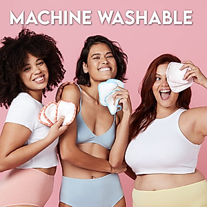 Dock & Bay Reusable Makeup Pads - Face & Skin Cleaner - Ultra Soft, Washable - 3 Pack with Included Wash Bag - (12x10cm) - Peppermint Pink