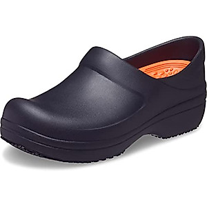Crocs Women's Neria Pro II LiteRide Clog | Slip Resistant Work Shoes, Black, 8