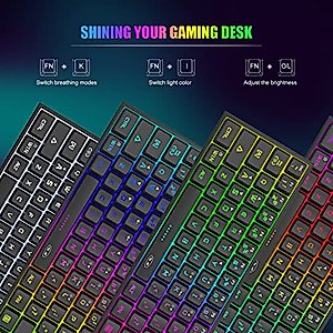 MageGee Mini 60% Gaming Keyboard, RGB Backlit 61 Key Ultra-Compact Keyboard, TS91 Ergonomic Waterproof Mechanical Feeling Office Computer Keyboard for PC, MAC, PS4, Xbox ONE Gamer(Black)
