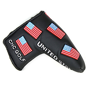 CNC GOLF USA FLAG Black Putter Cover Headcover for Scotty Cameron Taylormade Odyssey Blade