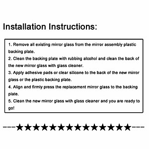 JZSUPER Side Mirror Glass fit for 1997-2006 HONDA CR-V, Driver Left Side View LH Replacement Rearview Flat Glass, Non Heated Including Adhesive