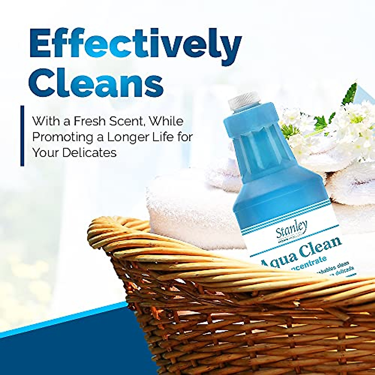 Stanley Home Products Aqua Clean Concentrate - Delicate Laundry Detergent - Gentle Formula Effectively Cleans Tough Stains in Minutes Protects Fine Wool Knits and Other Fabrics Wash Up to 64 Loads