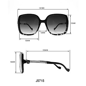 Jessica Simpson Women's J5715 Oversized Square Sunglasses with Metal Temple and UV400 Protection - Glamorous Sunglasses for Women, 65mm