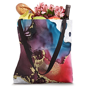 Red, Purple & Blue Modern Art Alcohol Ink Distressed Pattern Tote Bag