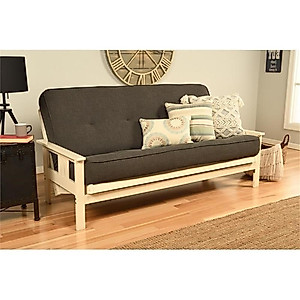 Kodiak Furniture 8" Full Size Spring Futon Mattress Replacement, Sleeper Sofa Bed Mattress, Linen Charcoal, Frame Not Included