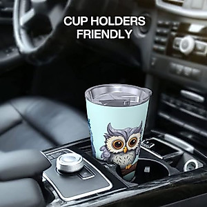 GDSHJKLW Owls On A Branch Tumbler With Lid And Straw 20oz Stainless Steel Leakproof Travel Coffee Mug Double Wall Insulated Cup Gifts For Women Home Office