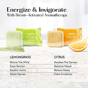 Sutera 12 Pack Natural Shower Steamers for Women and Men - Gift of Slow Dissolving Bath Bombs Brings Real Aromatherapy Spa Experience by Premium Essential Oils (Energize Invigorate Set)
