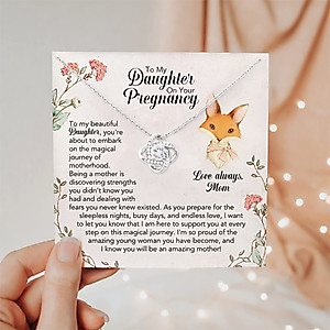 Daughter Pregnancy Gift - 925 Silver New Mama Necklace, Baby Shower, Birthday, Pregnant Daughter Necklace From Mom, Congratulations Pregnancy, First Christmas Pregnancy Necklace