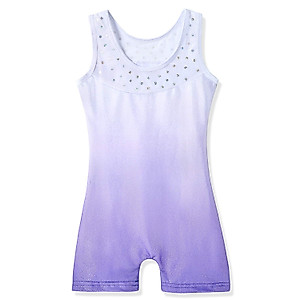 HOZIY Leotards for Girls Gymnastics 4t 5t Purple Snow Ice Sparkly Sequins Biketards
