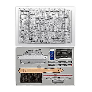 Mr. Pen- Professional Geometry Set, 17 Pcs, Architect Compass and Protractor Set, Interior Design Drafting Tools, Scale Ruler, Drawing Stencils, Metal Ruler