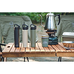 Poketle Personal Insulated Bottle with Hanging Carabiner, Outdoor Portable Bottle, Tall 180ml, Charcoal Gray