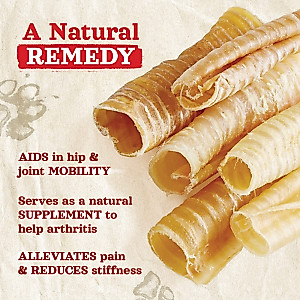 Natural Farm Beef Trachea (12 Inch, 8 Pack), 100% Beef Chews, Natural Glucosamine and Chondroitin for Joint & Hip Mobility, Bone Strength – Low Fat Crunchy & Crispy Treats for All Dogs