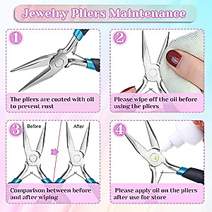 Jewelry Pliers Set, Paxcoo 3Pcs Jewelry Making Pliers Tools Kit includes Needle Nose Pliers, Round Nose Pliers, Wire Cutters for Jewelry Making Supplies, Wire Wrapping, DIY Crafts, Beading