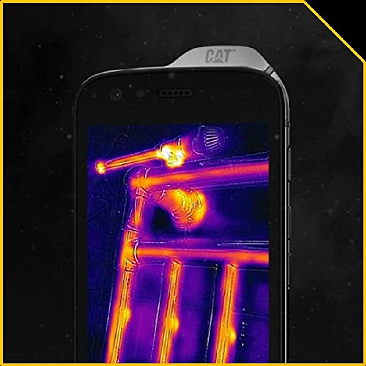 CAT Phone S61 FLIR Thermal Camera, Laser Distance Measure, Air Quality Monitor, IP69 Waterproof & Military MIL SPEC 810G Certified , 4+64GB Dual SIM Factory Unlocked 4G LTE