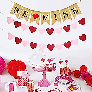 DmHirmg Valentines Day Decorations, Valentines Day Banners,Valentine's Day Glitter Heart Swirl Hanging Decoration - Bridal Shower, Engagement, Anniversary,Wedding Party Decorations