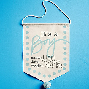Mud Pie New Baby Announcement Sign, Boy 18 1/2" x 11"