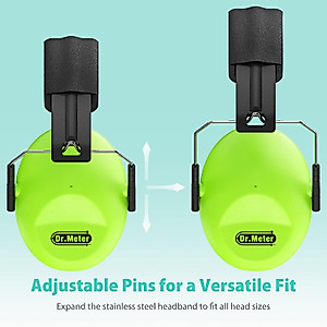 Dr.meter Ear Muffs for Noise Reduction, Green+Black & Orange