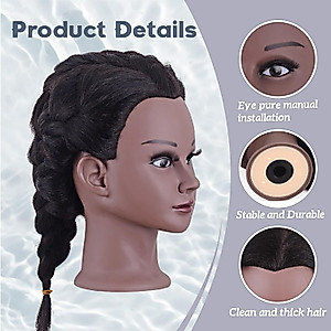 Mannequin Head with Hair 28“ Manikin Head Hairdresser Training Head Cosmetology Doll Head for Styling Braiding Practice with Clamp Stand (Blonde-5)