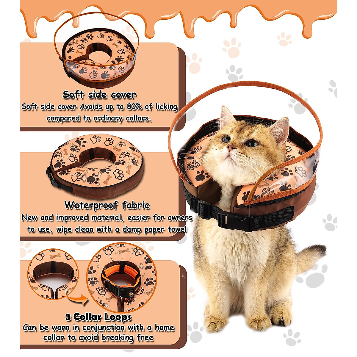 Cat Cone Collar Soft,Adjustable Cat Cone Recovery Collar,Cone for Cats to Stop Licking After Surgery for Kittens(Small Cat Cone)