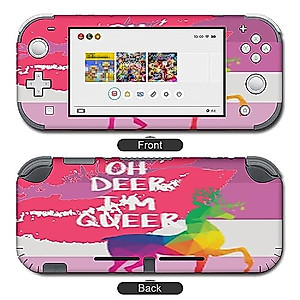 Oh Deer I Am Queer Gay LGBT Switch Sticker Skin Cute Pattern Full Wrap Skin Protection for Switch Lite