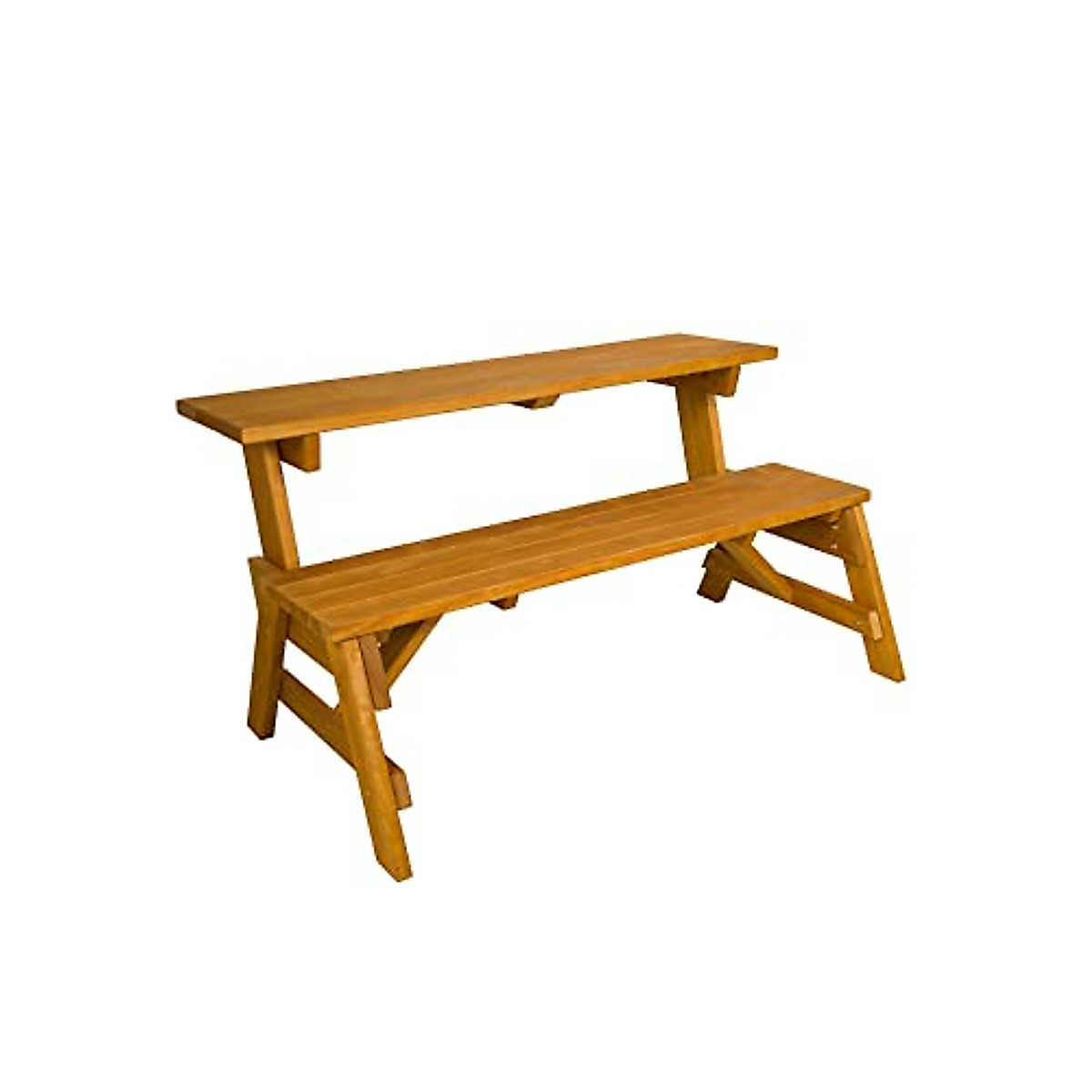 Amish Casual 2-in-1 Heavy-Duty 800 Lb Convertible Picnic Table Bench (Cedar Stain)