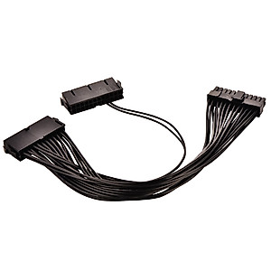 Optimal Shop 24 Pin Main Second Dual PSU ATX Power Supply Motherboard Adapter Cable