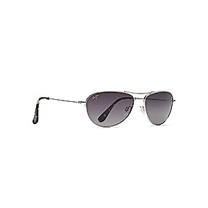Maui Jim Baby Beach Aviator Sunglasses, Silver Frame/Neutral Grey Lens, One Size