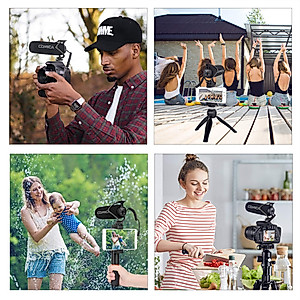 comica CVM-V30 LITE Video Microphone,Super-Cardioid Condenser On-Camera Shotgun Microphone for Canon Nikon Sony Panasonic DSLR Cameras,Mic for iPhone Android Smartphone with 3.5mm Jack(Black)