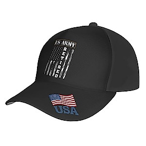 Tavos Army Retired American Flag Trucker Hat for Men - Baseball Snapback Cap Outdoors American Flag